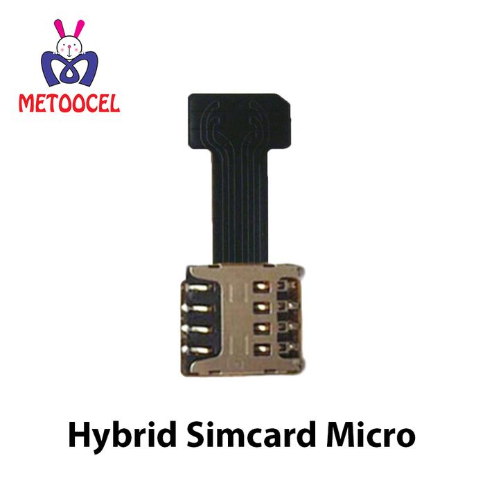 Jual Hybrid Sim Card Dual Sim Extension Nano Micro Card Adapter MicroSD ...
