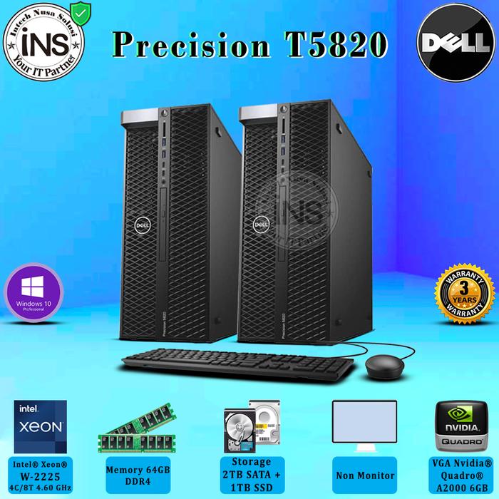 Jual CPU DELL Precision T5820 MT Xeon W-2225 64GB 2TB 1TB SSD VGA 6GB ...