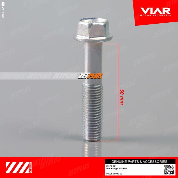 Jual BAUT SHOCK ABSORBER M10 x 50 ATV RAZOR (BAGIAN BAWAH)/flange bolt ...