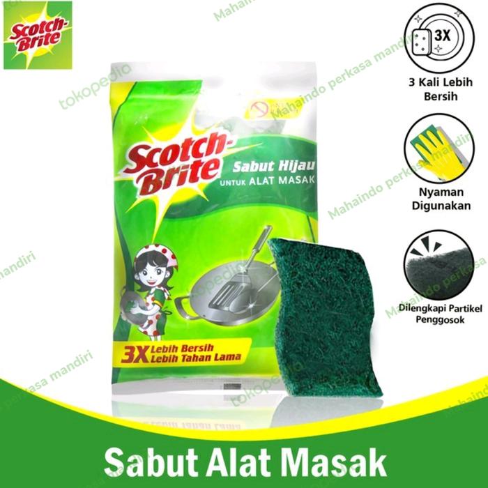 Jual 3m Scotch Brite Sabut Cuci Piring Sabut Hijau ID-10 - Kota ...
