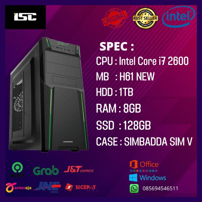 Jual PC RAKITAN / CPU RAKITAN i7 2600 RAM 8GB SSD 128GB HDD 1TB ...