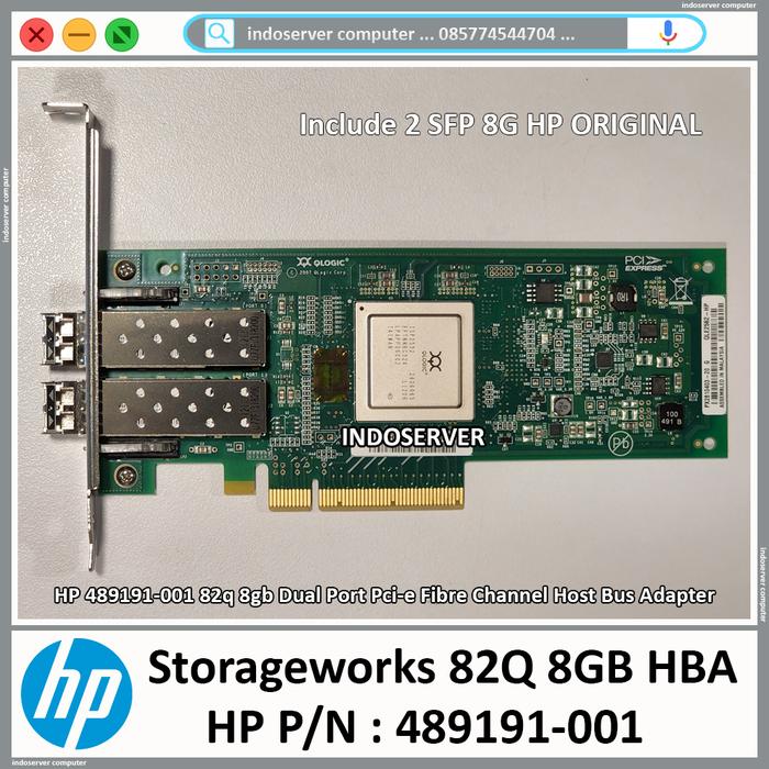 Jual HP HBA 8Gb 489191-001 82Q 8gb Dual Port Pci-e Fibre Channel ...