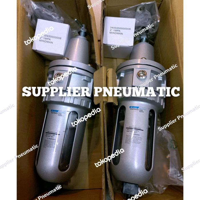 Jual Mindman Filter Regulator With Gauge & Bracket MAFR400-15A Drat 1/2 ...