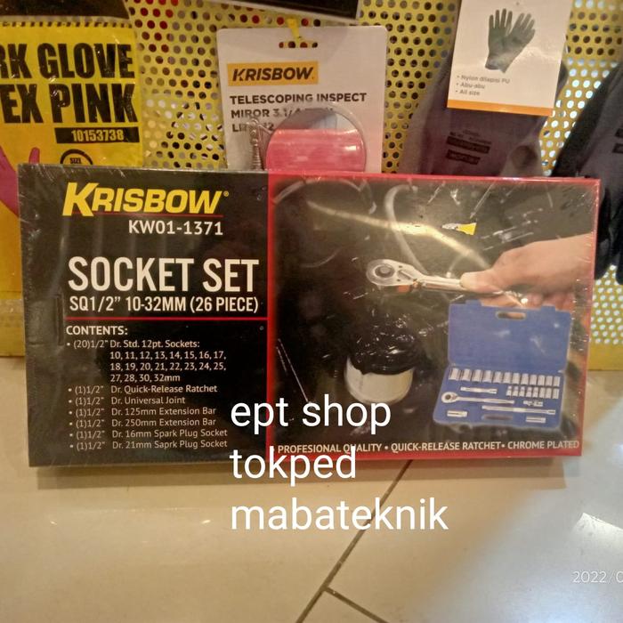 Jual SOCKET SET KRISBOW SQ1/2INC 10-32MM 26PCS KW0101371 - Jakarta ...