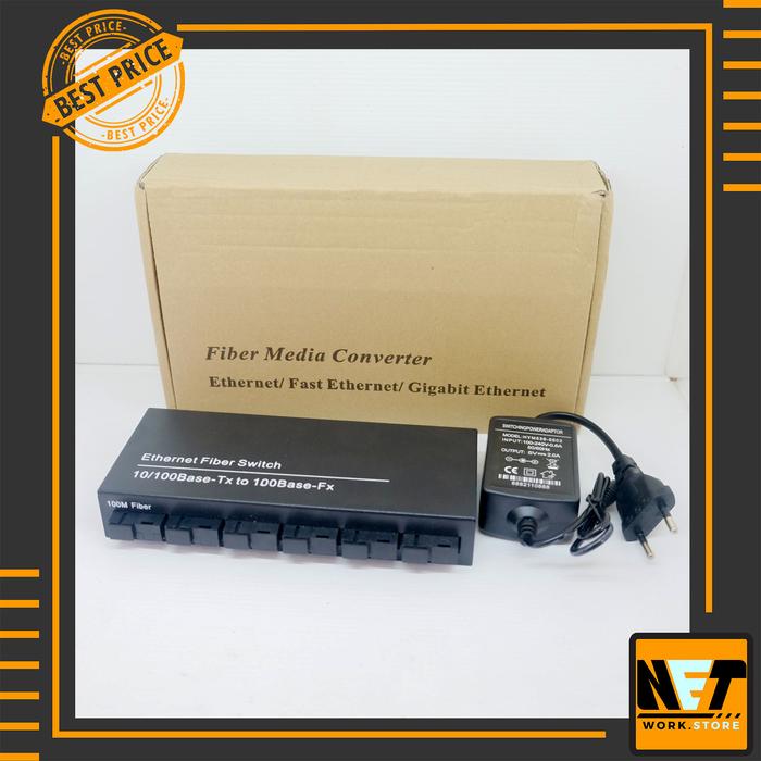 Jual Media Converter Fiber Switch FO 6 SC 2 LAN10/100 | HTB 6FO 2LAN ...