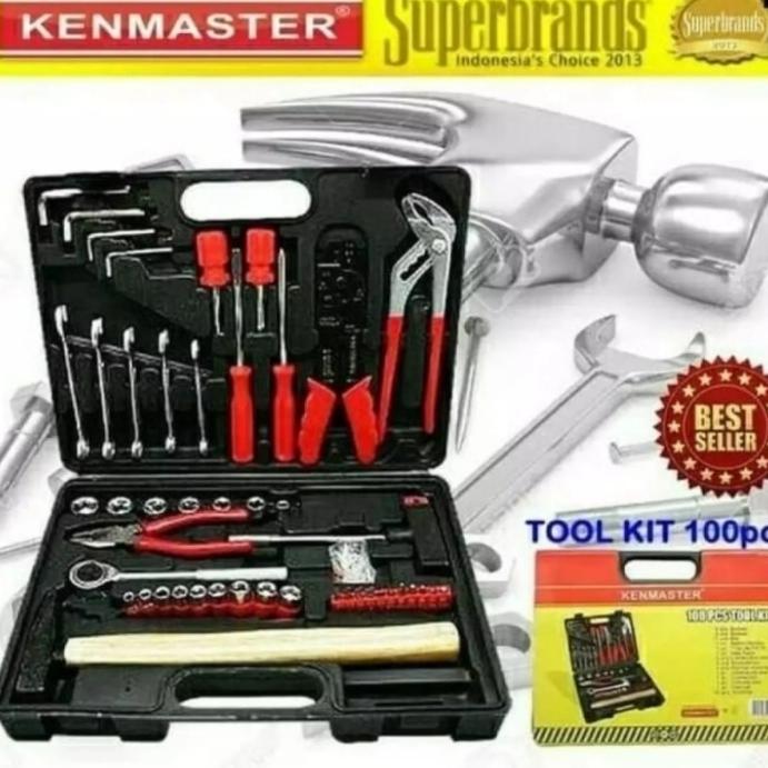 Jual KENMASTER TOOL BOX KIT SET PERKAKAS KUNCI BENGKEL KOMPLIT ISI 100 ...