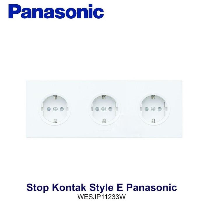 Jual Stop kontak panasonic style e Putih white 3 gang triple ...