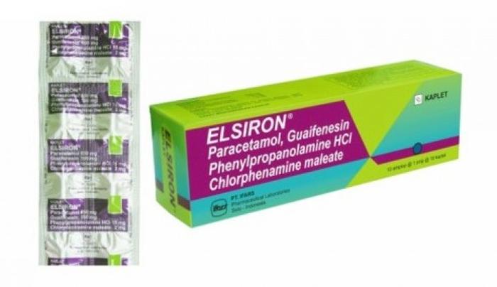 Jual ELSIRON TABLET UNTUK DEMAM,PUSING,BATUK DAN PILEK (1 STRIP ISI 10 ...