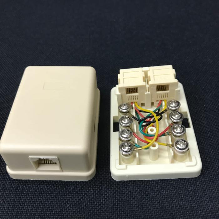 Jual connector telephone-konektor telephone-roset telfon 2 lobang ...