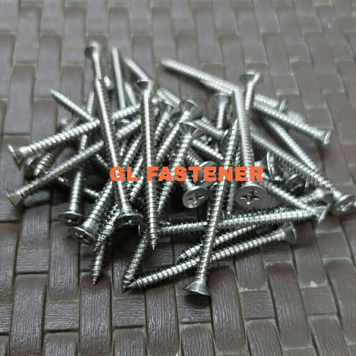 Jual Skrup FAB Stainless 6 x 3/4 / Tapping Screw Flat Head / FH / SUS ...