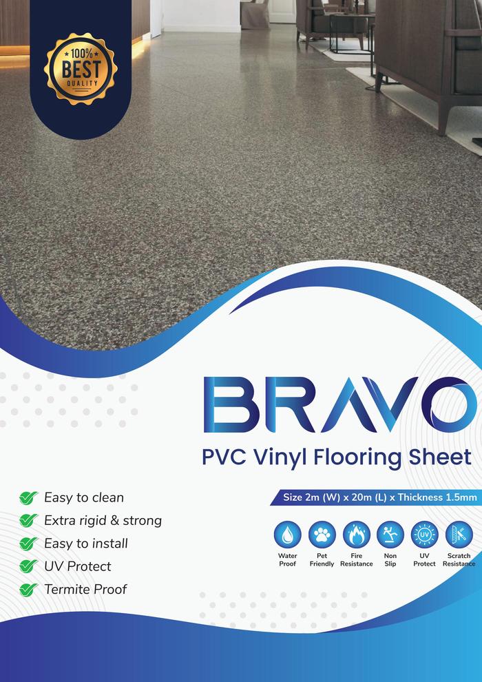 Jual VINYL LANTAI/VINYL ROLL BRAVO MOTIF STONE,SOLID COLOR/PVC VINYL ...
