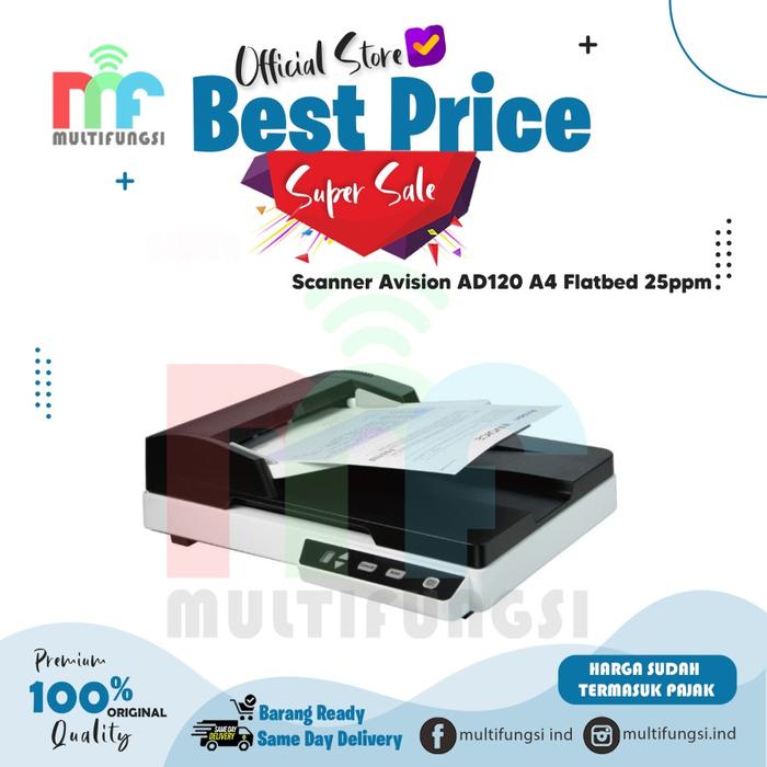 Promo Scanner Avision AD120 A4 Flatbed + ADF (AD 120) Garansi Resmi ...