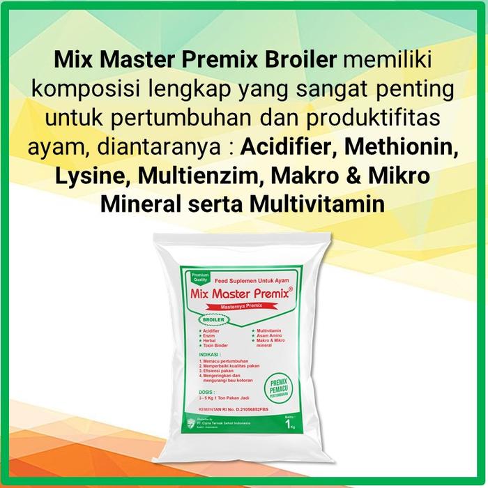 Jual MIX MASTER PREMIX BROILER - Premix Untuk Ayam Broiler - Kab ...
