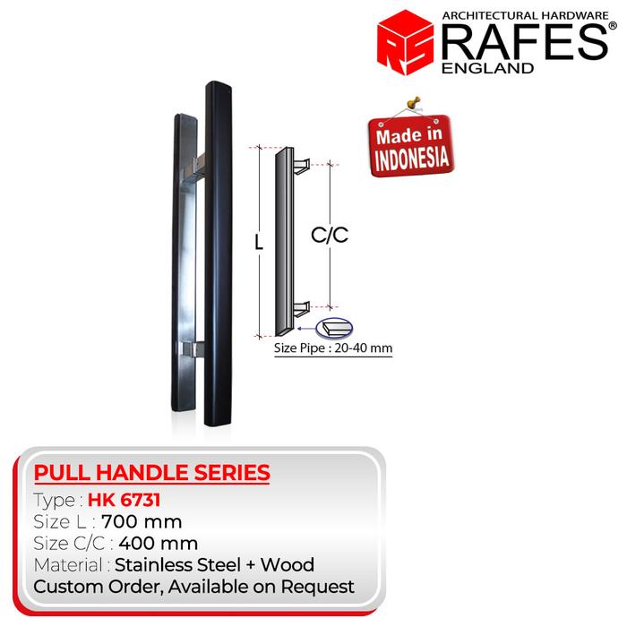 Jual HANDLE PINTU / PULL HANDLE RAFES STAINLESS STEEL + WOOD | 3 UKURAN ...