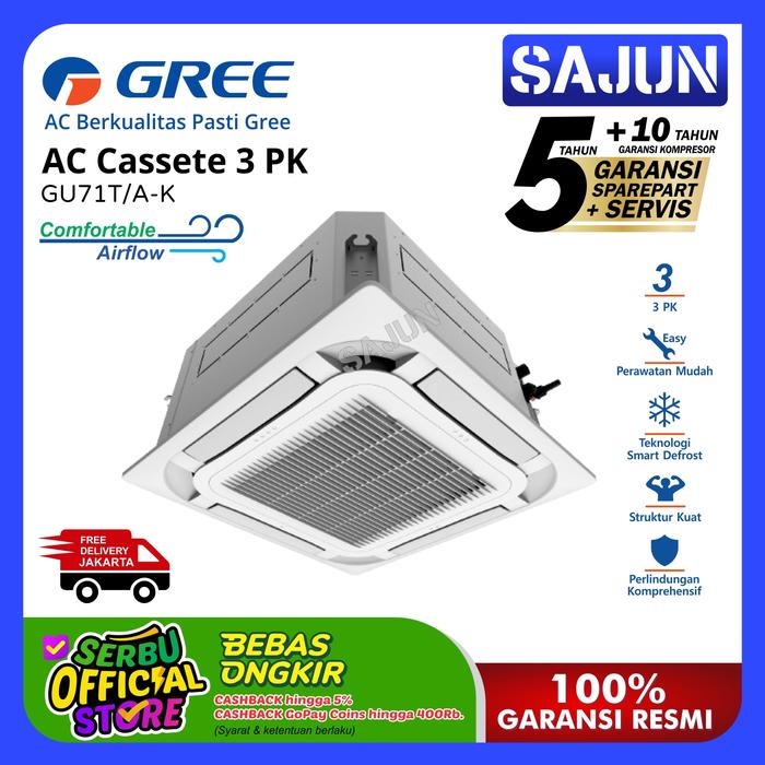 Promo GREE GU71T/A-K AC Cassette U-Match Series Standard 3PK 1 Phase Cicil 0% 3x - Jakarta Utara ...