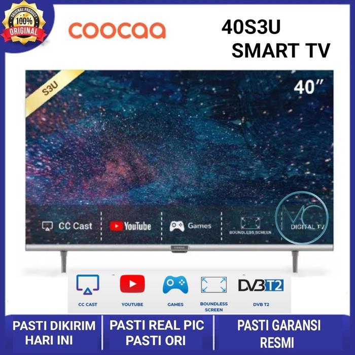 Promo LED Coocaa 40 inch 40S3U Smart LED TV Digital Bezel Less Smart TV ...