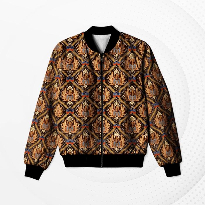 Jual Jaket Bomber Batik Motif Batik Bunga Fullprinting Customhade ...