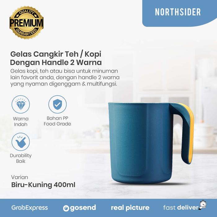 Promo Gelas cangkir kopi teh nordic tea cup with two tone colour handle ...