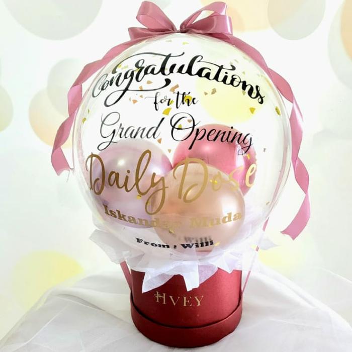 Jual Balloon bubble box grand opening birthday bloom box balon in balon ...