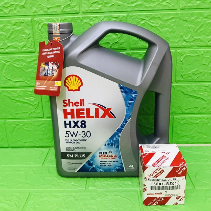 Jual Oli shell helix HX8 5W-30 4L paket filter oli all new rush terios ...