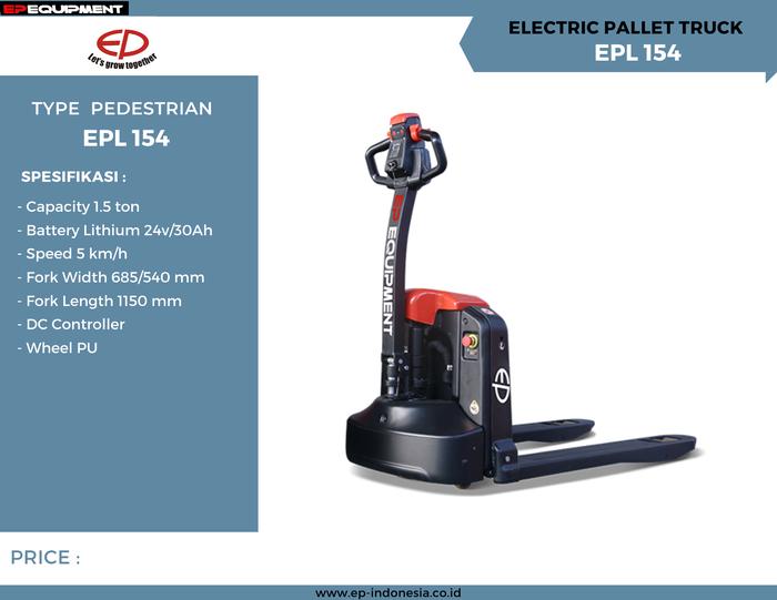 Jual PALLET MOVER ELECTRIC EPL154, BATTERY LITHIUM ION 24V/30Ah - Kab ...