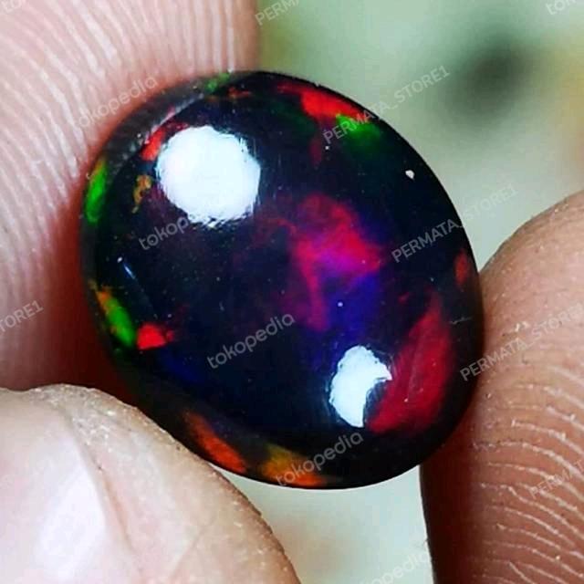 Jual BATU AKIK PERMATA NATURAL KALIMAYA BLACK OVAL TOP JARONG - Jakarta ...