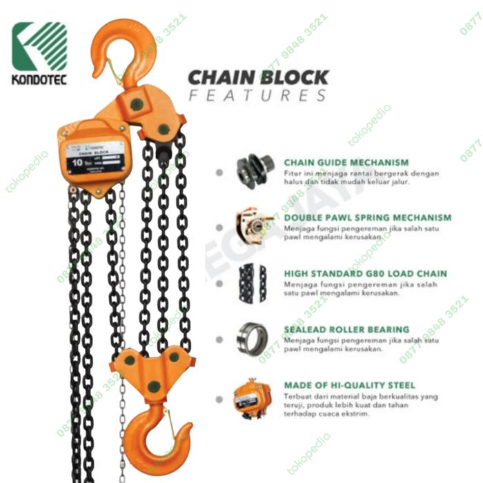 Jual Kondotec 10 Ton x 5 Meter Chain Block - Jakarta Utara - Hydraulic ...