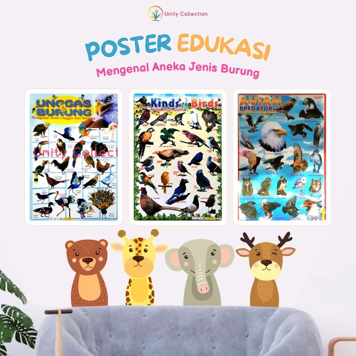 Jual 20 Poster Tempel Dinding Edukasi Anak Belajar Abjad, Buah ...
