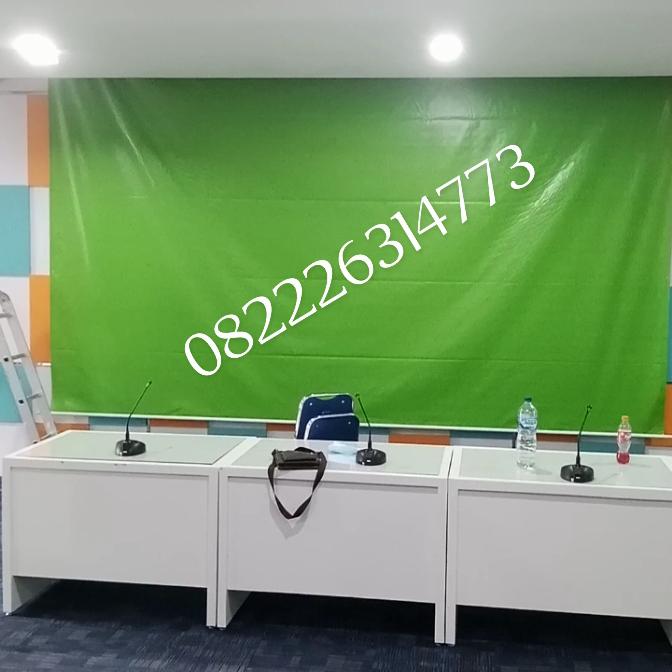 Promo layar green screen elektrik lebar 3meter X tinggi 330cm motorized ...