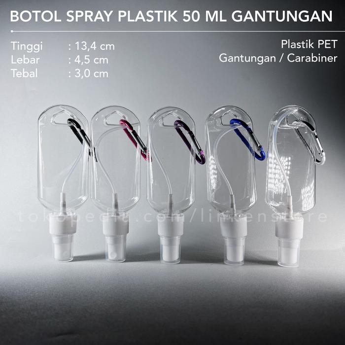 Jual Botol Spray Plastik PET 50ml Gantungan / Carabiner Hand Sanitizer ...