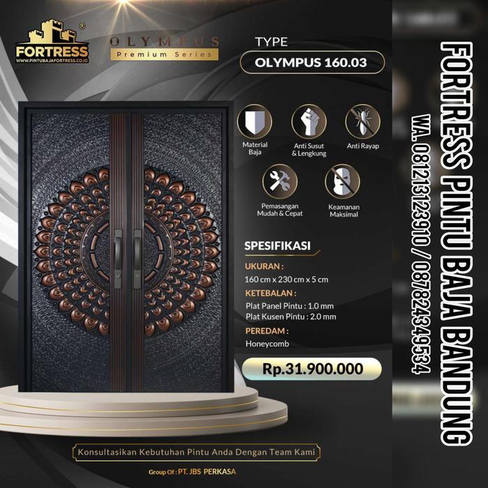 Jual FORTRESS PINTU BAJA TYPE OLYMPUS 160.03 FULLSET 160X240X10 PINTU ...