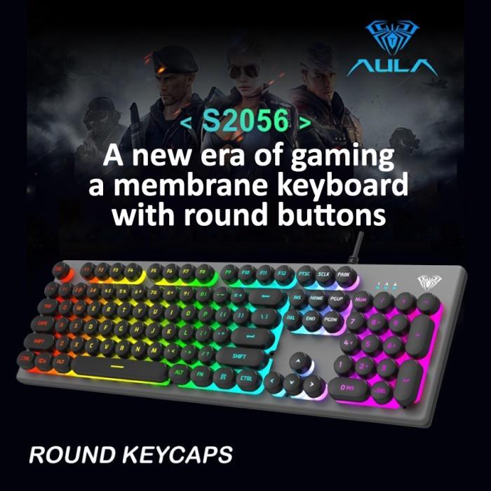 Jual Keyboard Gaming AULA S 2056 Tombol Round/Bulet LED RGB Macro ...