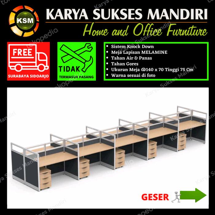 Jual Meja Kerja Staff Kantor Partisi Cubicle Workstation 10 Orang 5 ...