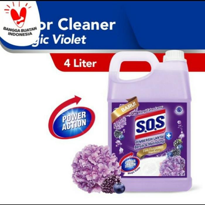 Jual SOS Floor Cleaner 4 Liter Pembersih Lantai - Floral Blossom ...