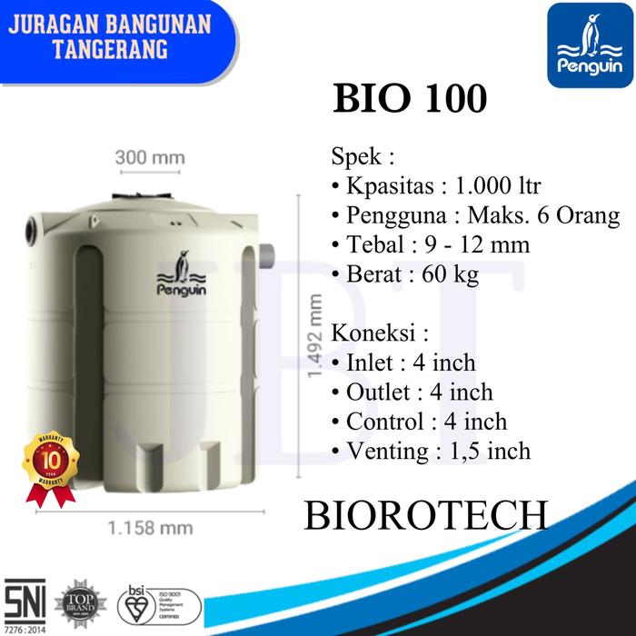 Jual Tangki Septic Penguin Kapasitas 1.000 liter - BIO 100 (Biorotech ...