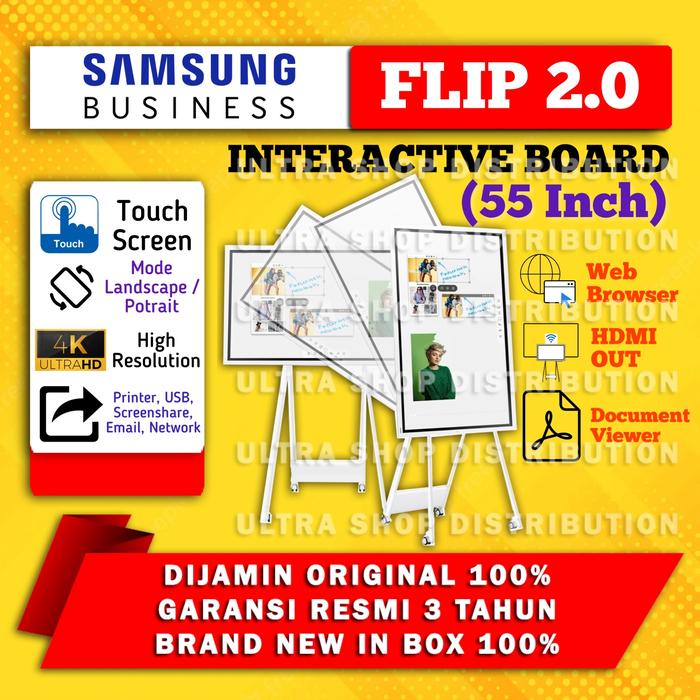 Jual Samsung Flip 2 Interactive Display Board WM55B Interaktif 55 Inch ...