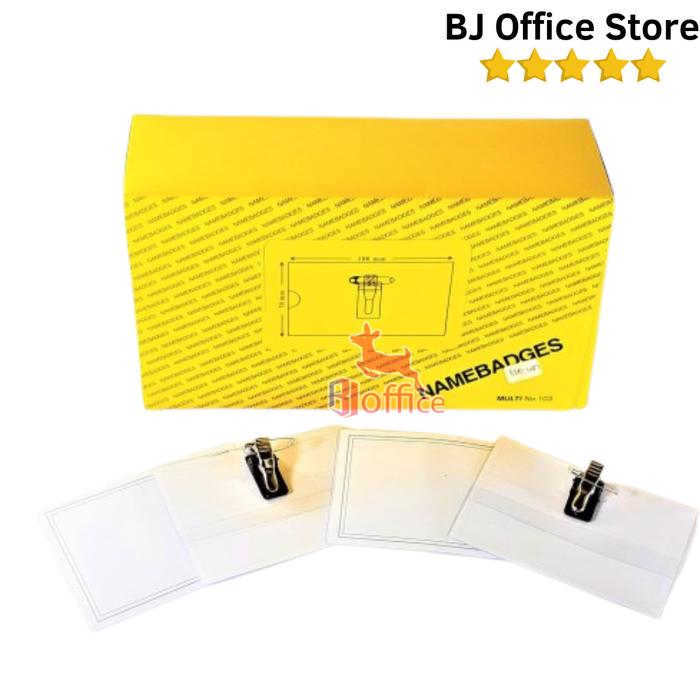 Jual NAME TAG ID CARD HOLDER PLASTIK JEPIT 10 CM X 7 CM MULTI 103 ...