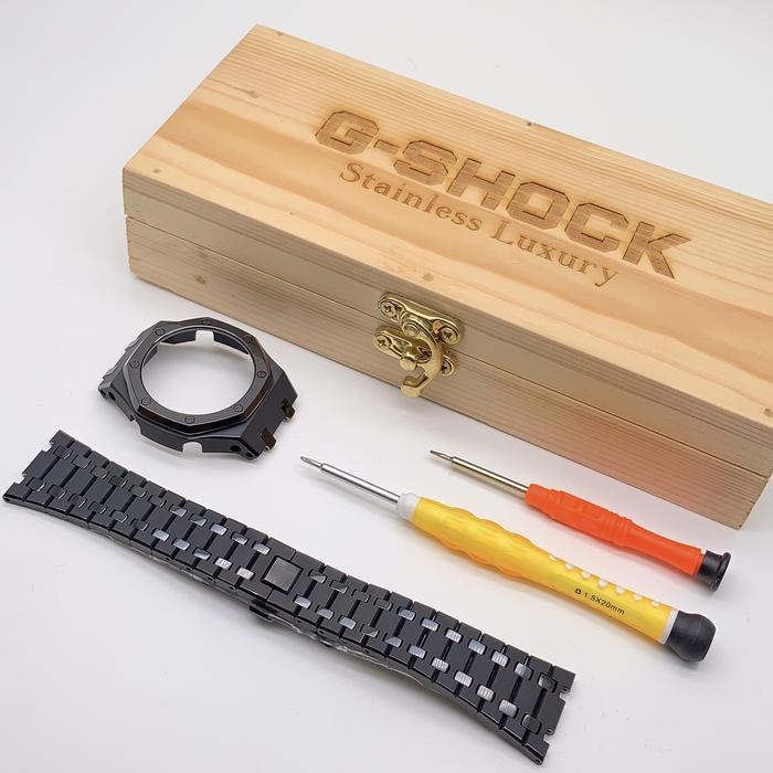 Promo GSHOCK GA2100 CASE GEN 3RD CHROME STAINLESS GOLD FULL PREMIUM ...