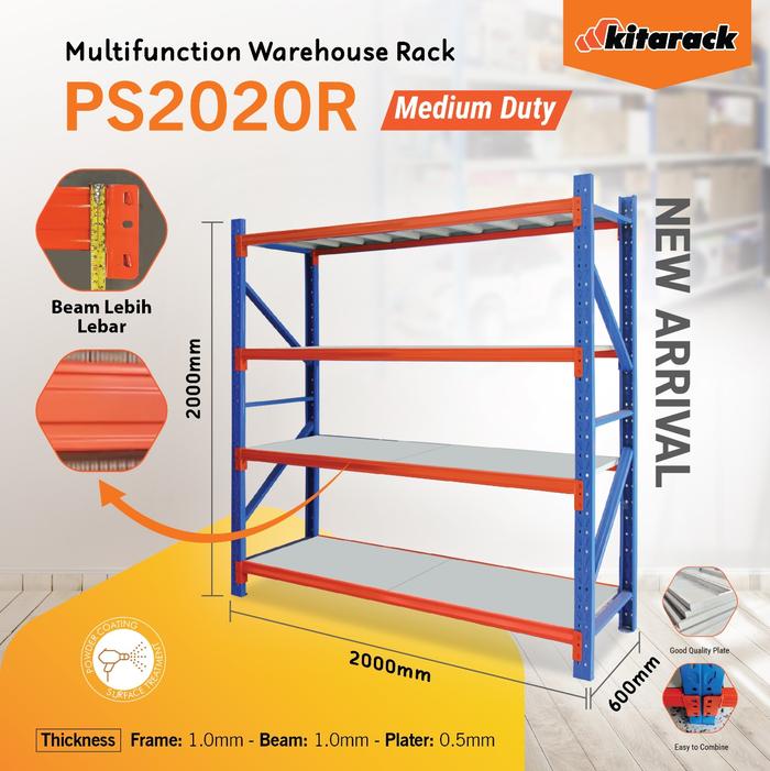 Promo Rak Gudang Light Duty 4 Susun 2 Meter Rack Warehouse STATER ...