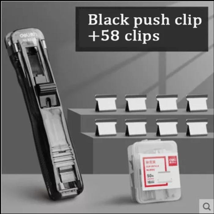 Jual Push Clip Stapler Remover Binder Push Clamp - Stapler+58clips ...