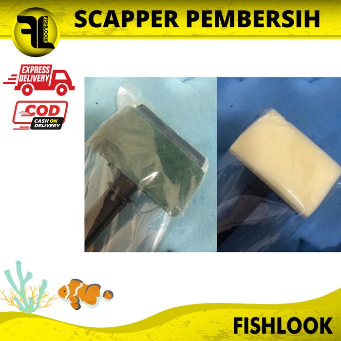 Jual SCRAPPER TONGKAT PEMBERSIH KACA AQUARIUM SIKAT SPONS SPONGE - Kota ...