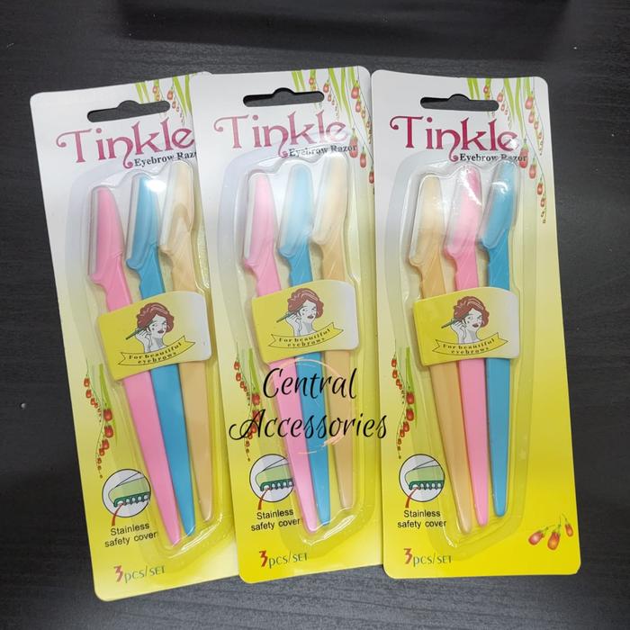 Jual PISAU CUKUR ALIS TINKLE SET 3 / EYEBROW TRIMMER / PENCUKUR ALIS ...