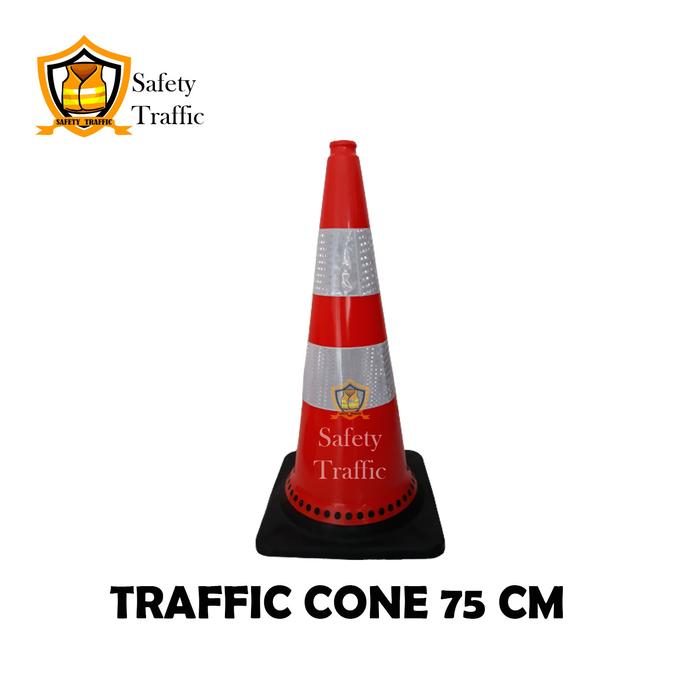 Jual Traffic Cone Rubber 75 cm / Kerucut Lalu Lintas Karet 75 cm Base ...