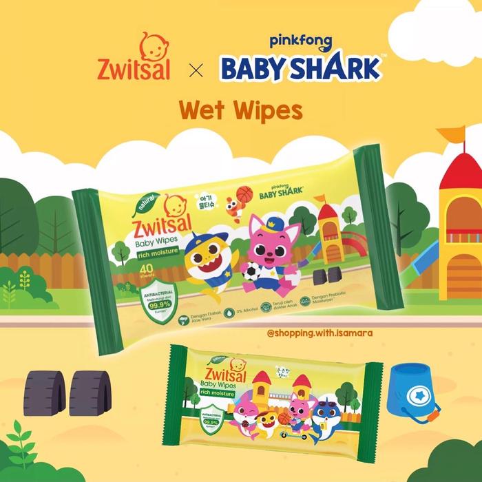 Jual Zwitsal x Pinkfong Baby Shark Wet Wipes / Tissue Basah - Kota ...