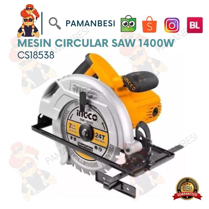 Jual MESIN CIRCULAR SAW INGCO 1400 WATT / MESIN POTONG KAYU LISTRIK CS18538 - Jakarta Pusat ...