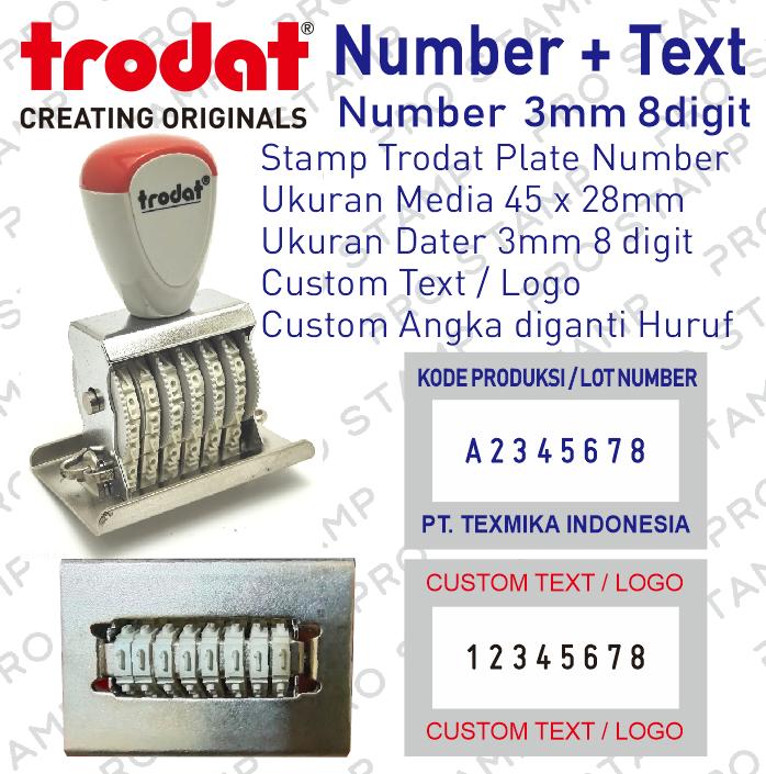 Jual Stempel Angka Trodat 3mm 8digit Custom Text / Logo - Kab. Bekasi ...