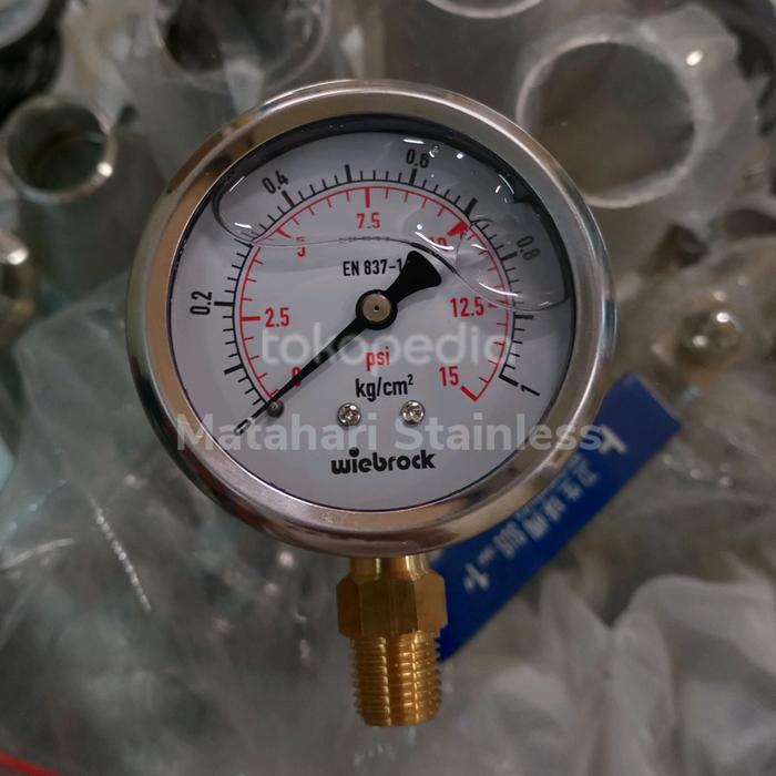 Jual Pressure Gauge Manometer Stainless 2 1/2 " inchi 1 Bar 15 Psi - Jakarta Barat - Matahari ...