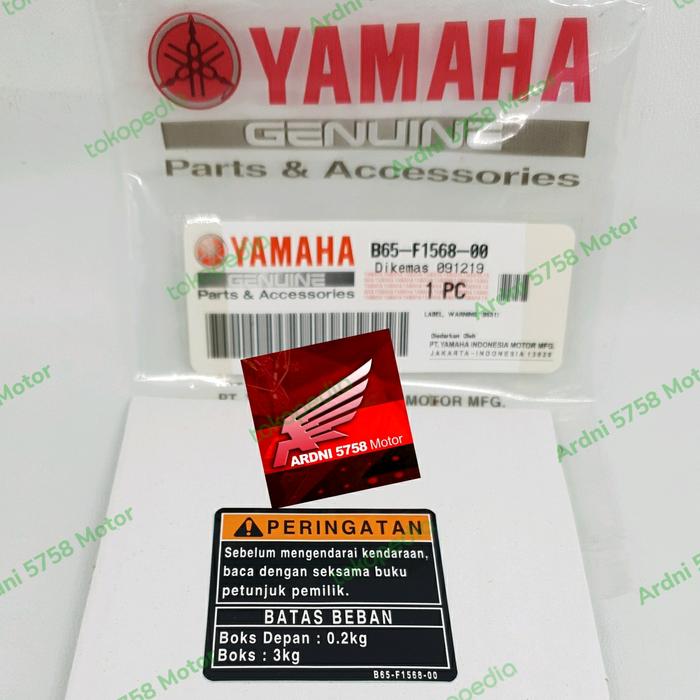 Jual LABEL WARNING STICKER STIKER PERINGATAN BATAS BEBAN YAMAHA AEROX ...