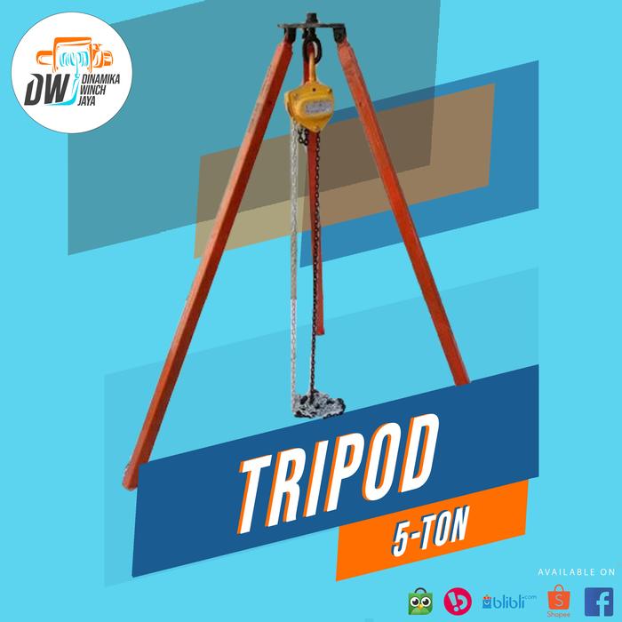 Jual tripod hoist takal 5 ton/5000 kg 3,5,7,10,15,20 meter - Hanya ...