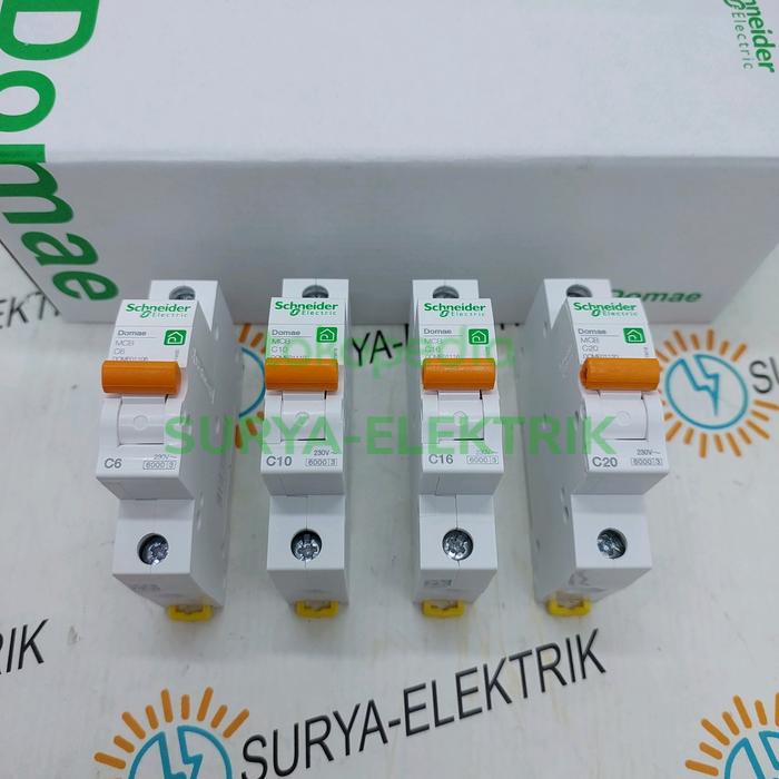 Jual MCB Schneider Domae 1 Phase 1Pole 6A C6 10A C10 16A C16 20A C20 ...